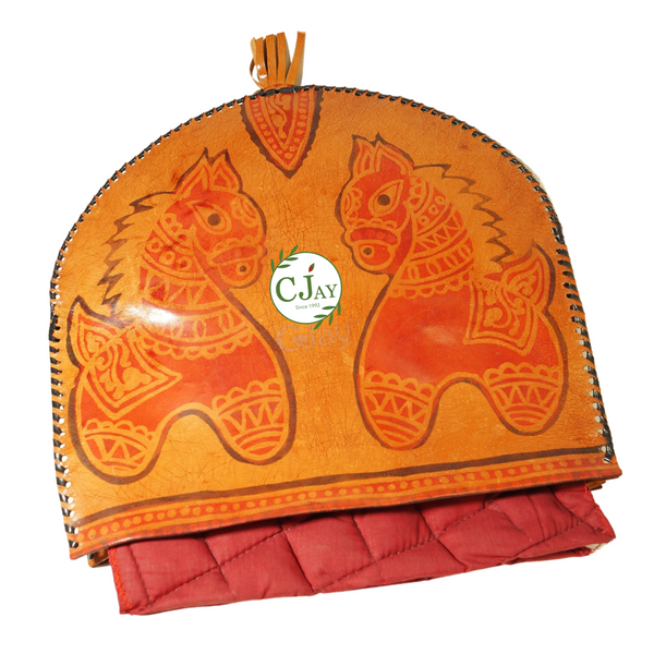 Leather Tea Cosy - Hand Crafted from India - cjaytea